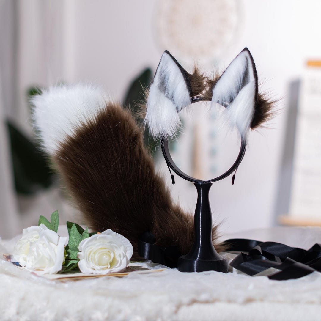 Brown Fox Ears and Tail, Cat Ears Headband and Tail - Etsy