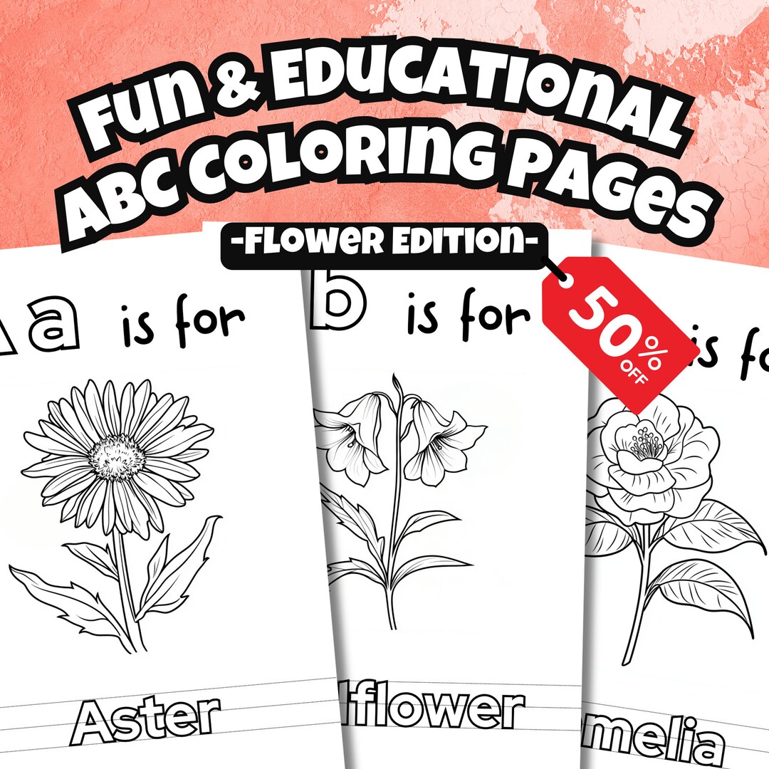 Botanical Flowers Coloring Book Flower Coloring Pages Printable Floral ...