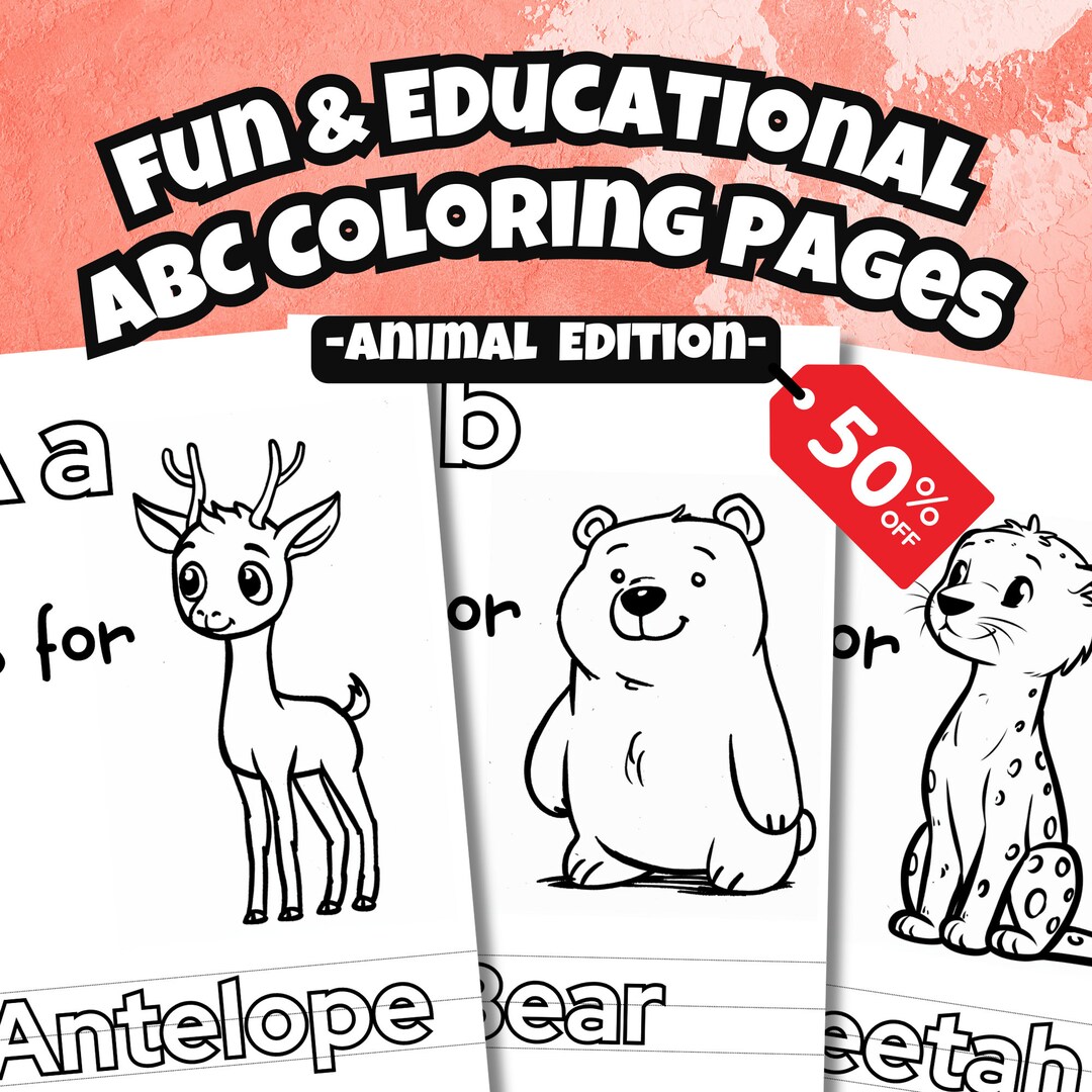 Alphabet Coloring Pages ABC Coloring Book Pages Instant Download ...