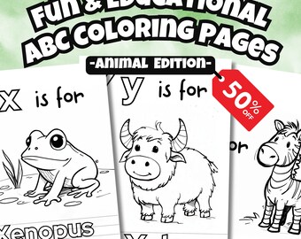 26 PRINTABLE ABC Coloring Pages for Kids - Etsy