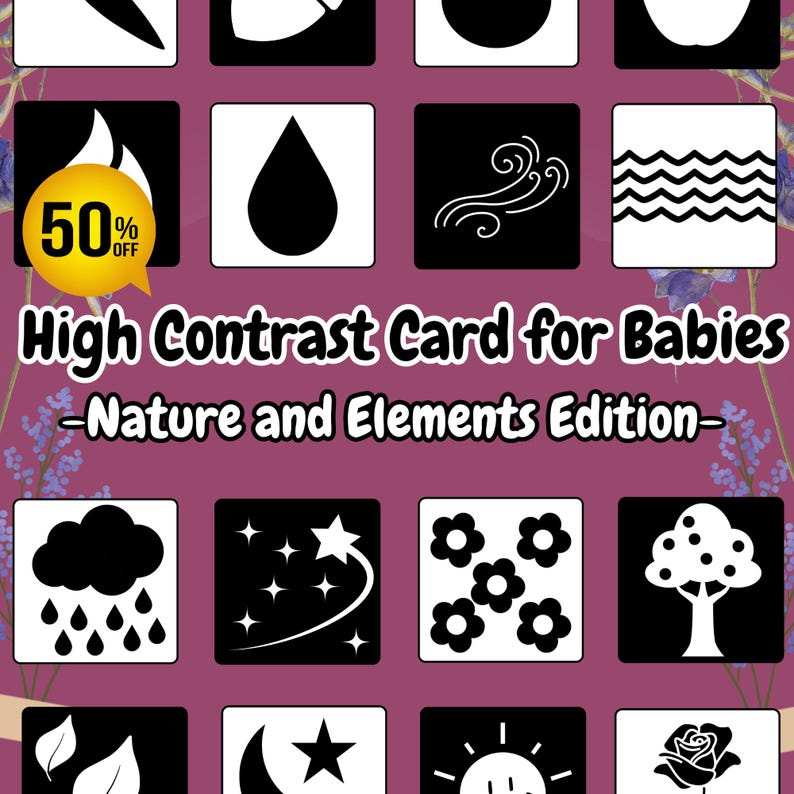 54 Printable Sensory Flashcards Black and White Sensory Cards High ...