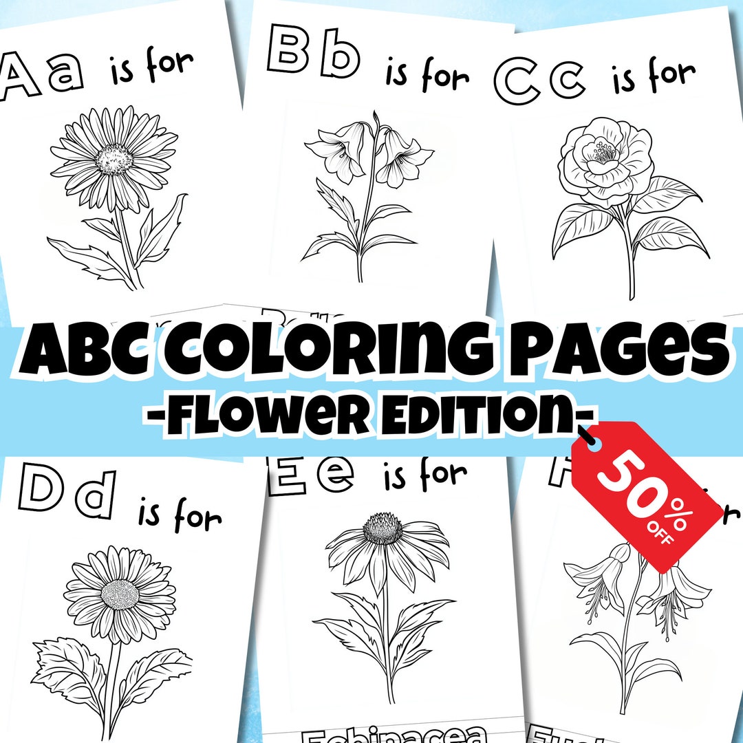 Flower Alphabet Coloring Pages ABC Coloring Printable ABC Coloring ...