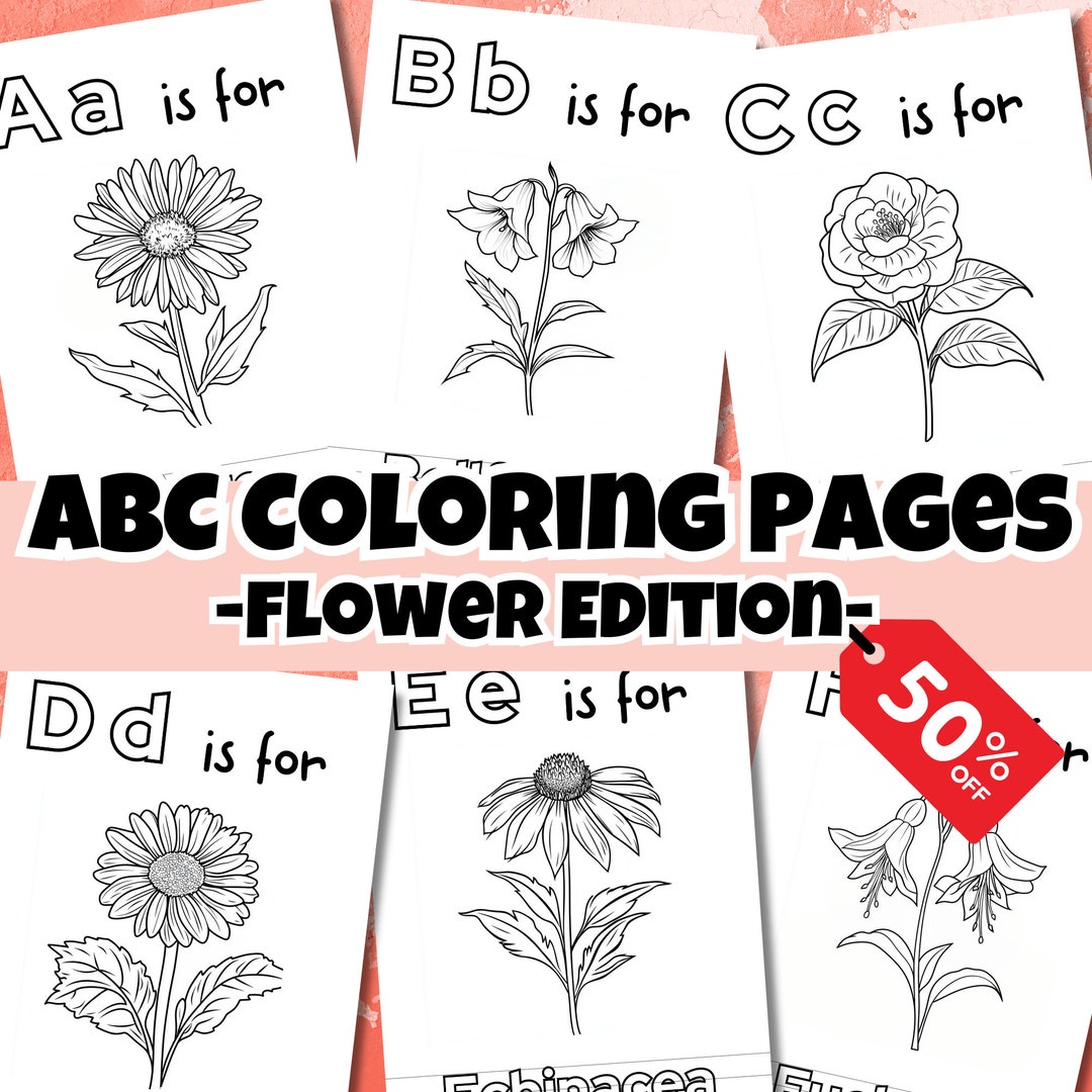 Flower Alphabet Coloring Pages ABC Coloring Printable ABC Coloring ...