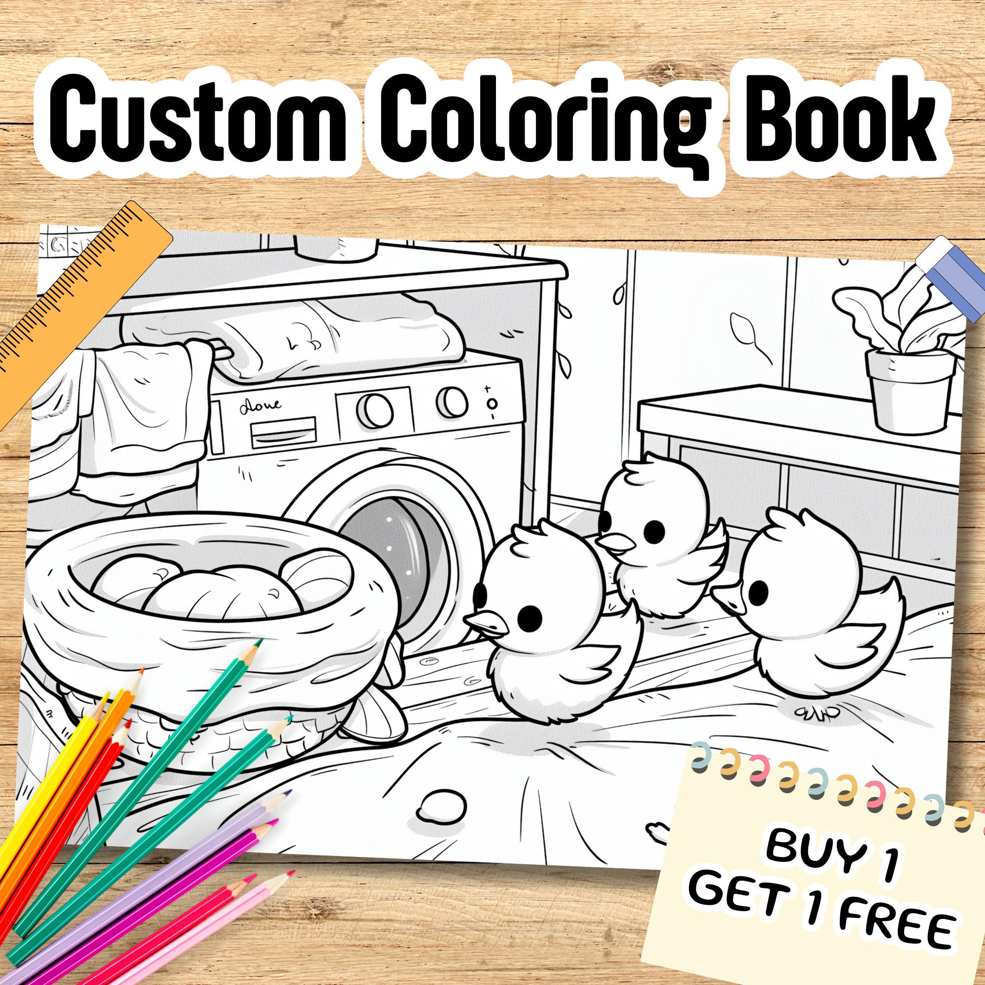 Custom Coloring Pages for Children Animal Characters Coloring Book ...