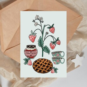 Printable Card | Strawberry Theme Card Bundle Set of 6 | Digital ...