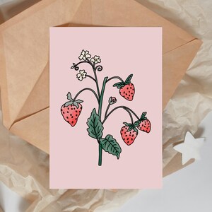 Printable Card | Strawberry Theme Card Bundle Set of 6 | Digital ...