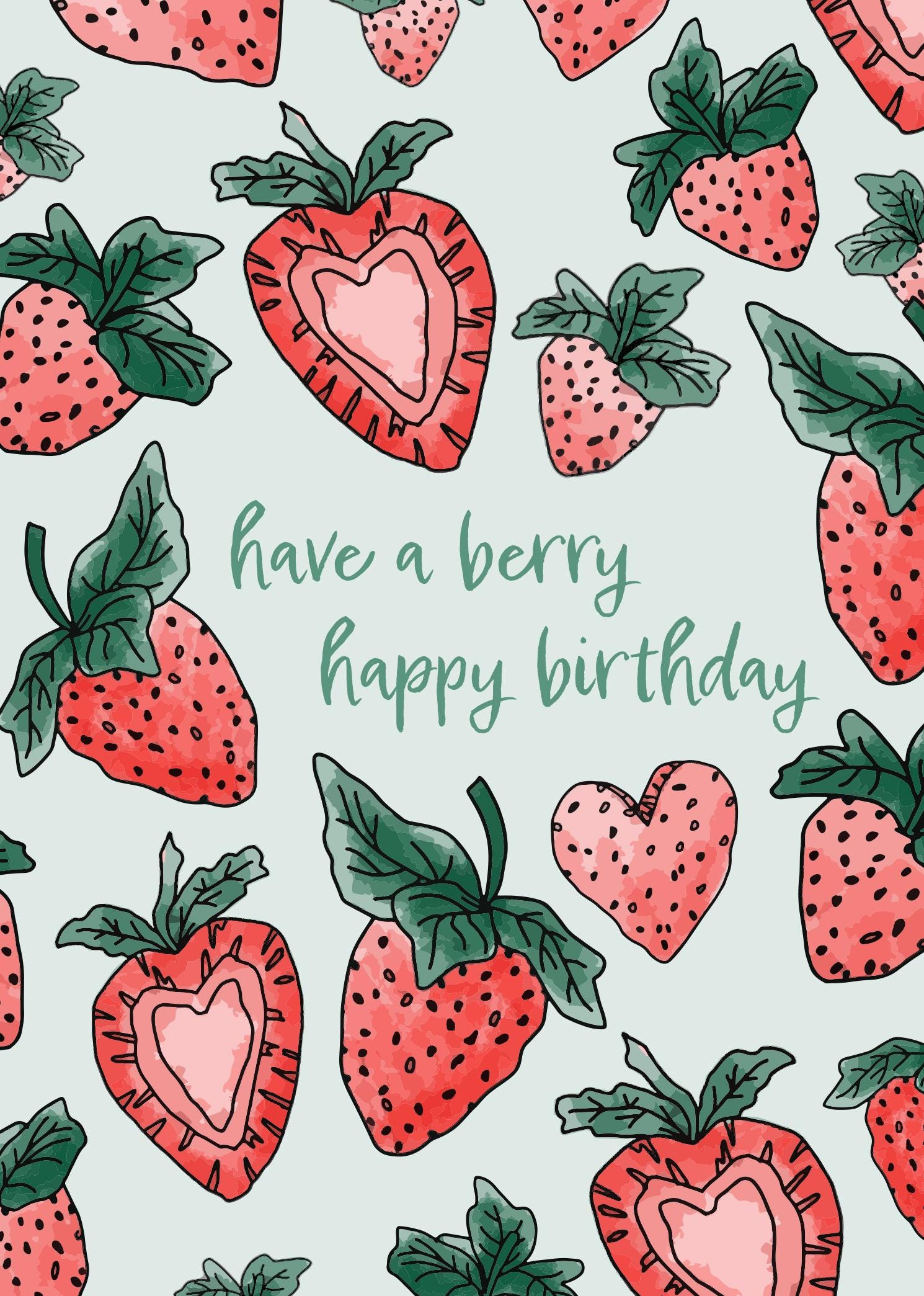 Happy Birthday Card | Printable Card | Strawberry Shortcake-inspired ...
