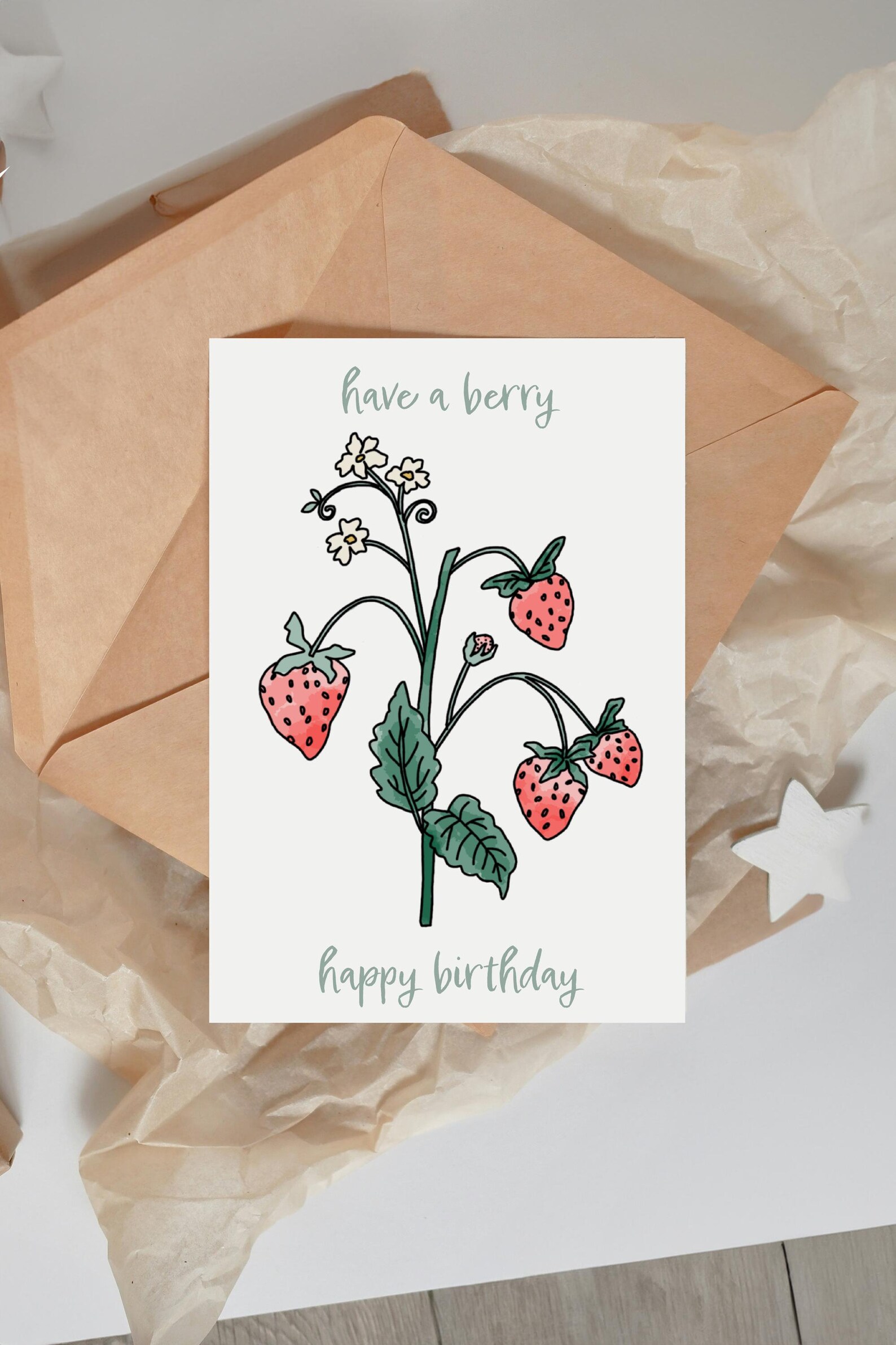 Have a Berry Happy Birthday Card | Printable Card | Strawberry ...