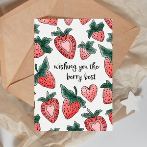 Printable Card | Strawberry Theme Card Bundle Set of 6 | Digital ...