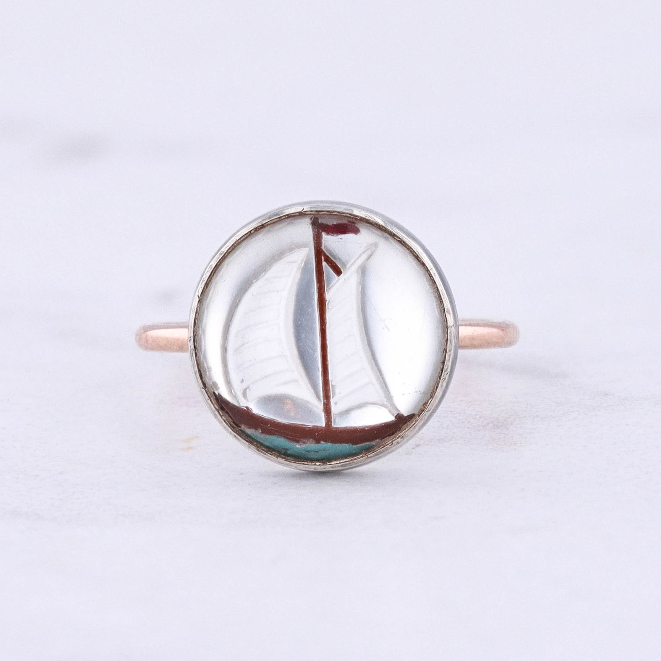 Vintage Sailboat Ring of 10k Gold - Etsy