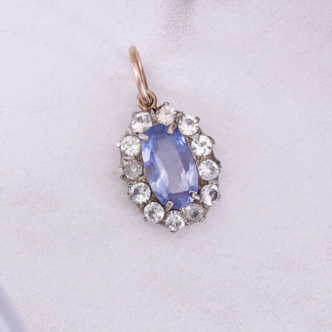 Antique Sapphire Charm of 10k Gold - Etsy