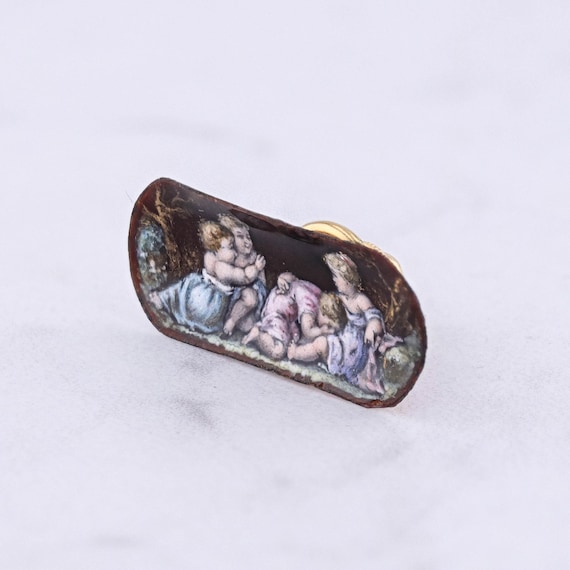 Antique Enamel Pin - Gem