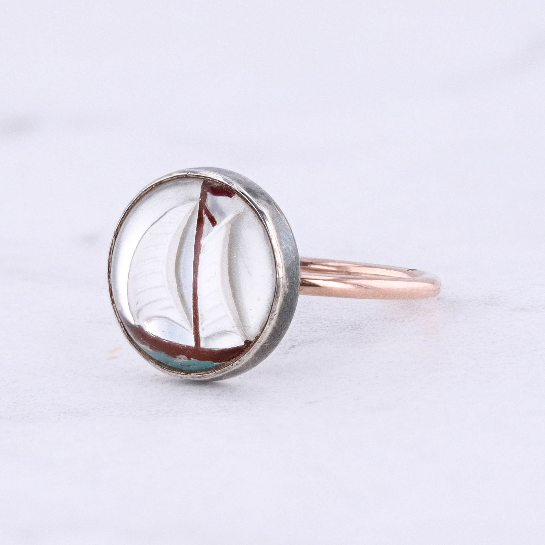 Vintage Sailboat Ring of 10k Gold - Etsy