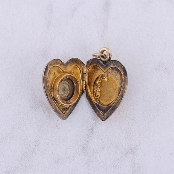 Antique Diamond Heart Locket of 10k Gold - Gem