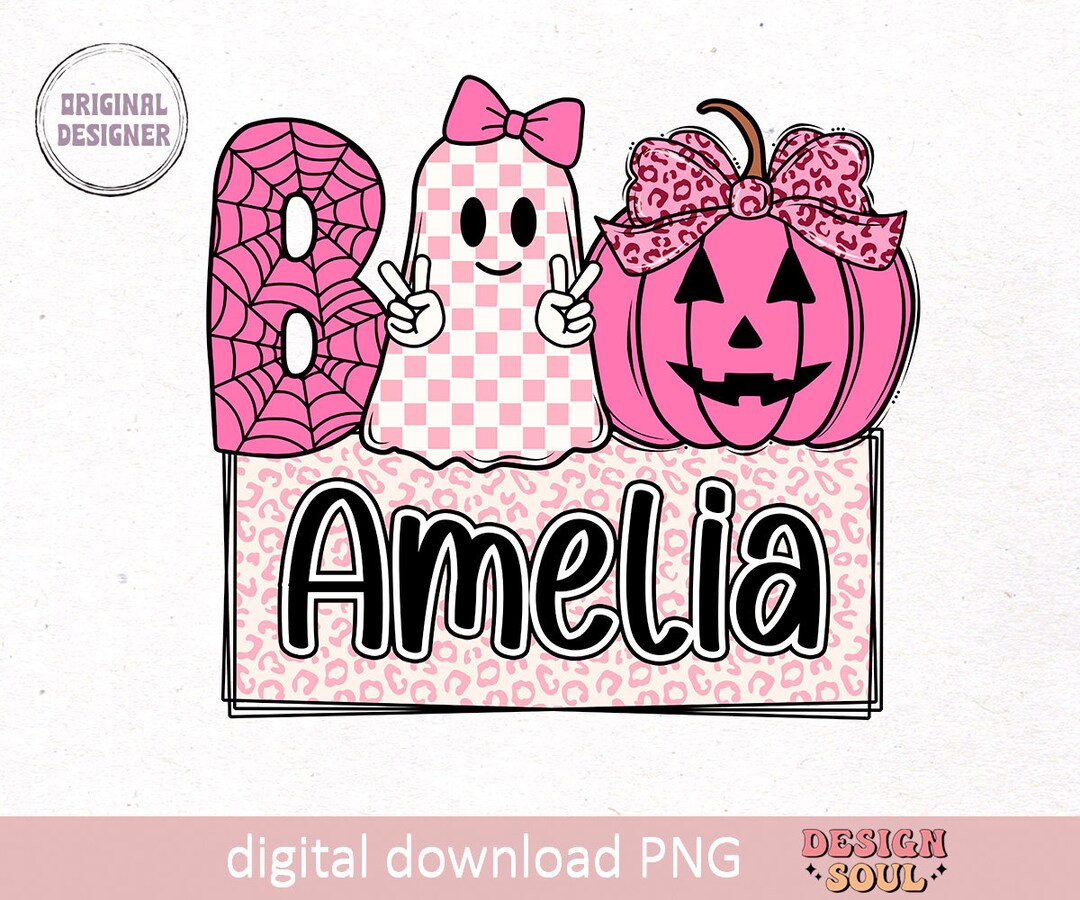 Boo Ghost Png, Personalized Halloween Kids Name Png, Halloween Name Png ...