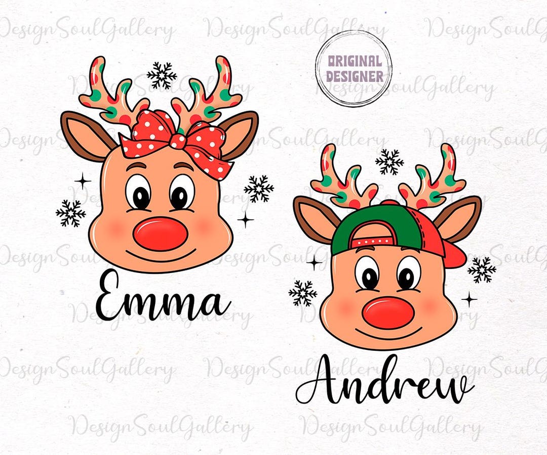 Reindeer Name Png, Boy Girl Christmas Png, Christmas Name Png ...