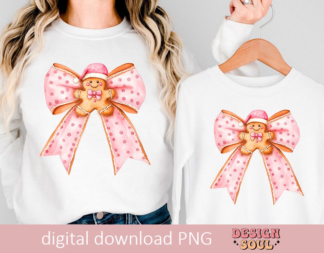 Gingerbread Bow Png, Christmas Bow Png, Coquette Christmas Png, Girly ...