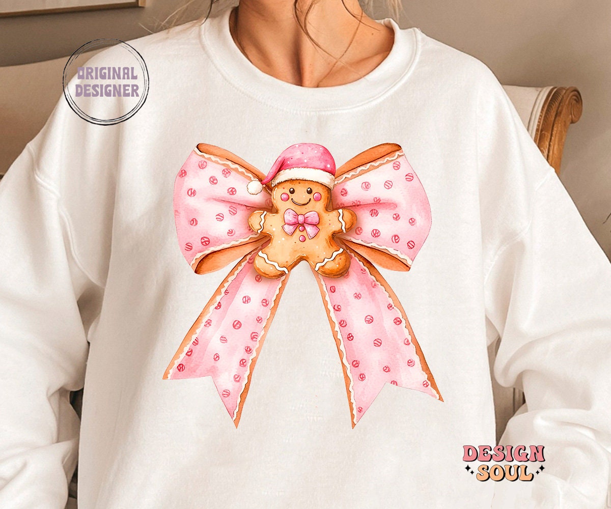 Gingerbread Bow Png, Christmas Bow Png, Coquette Christmas Png, Girly ...