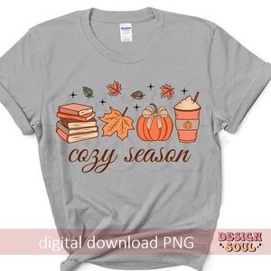 Cozy Season Png, Fall Bookish Png, Fall Vibes Png, Fall Sublimation ...