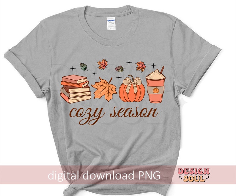 Cozy Season Png, Fall Bookish Png, Fall Vibes Png, Fall Sublimation ...