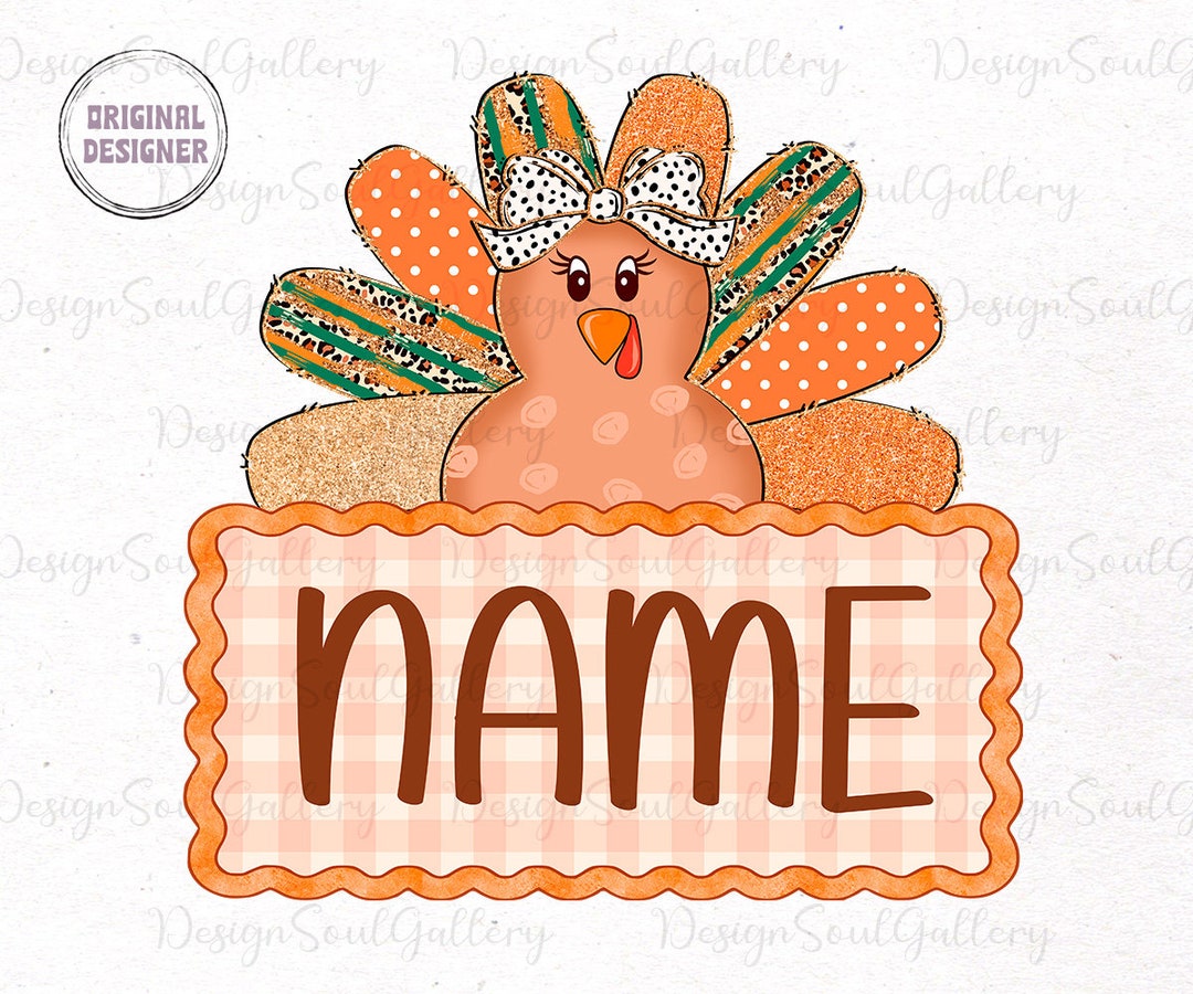 Thankful Custom Name Png, Thanksgiving Kids Png, Turkey Kids Png ...