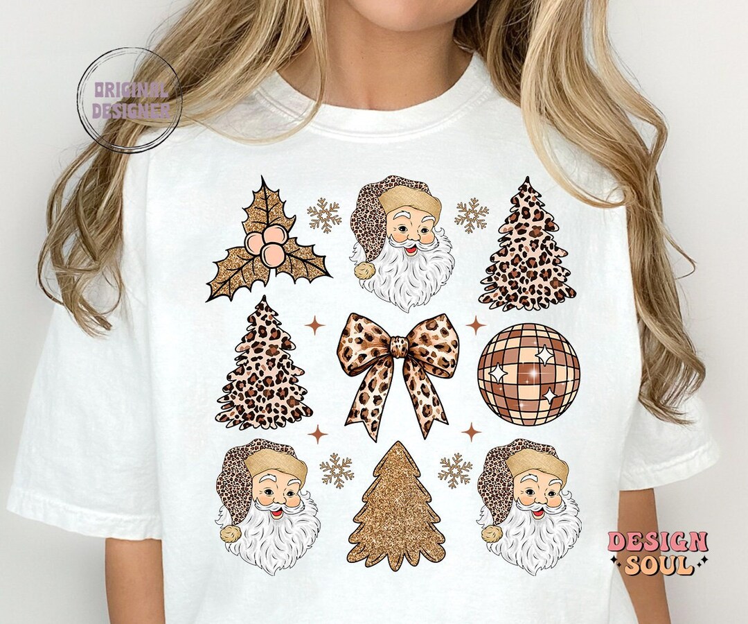Leopard Coquette Christmas Png, Leopard Santa Png, Christmas Bow Png ...