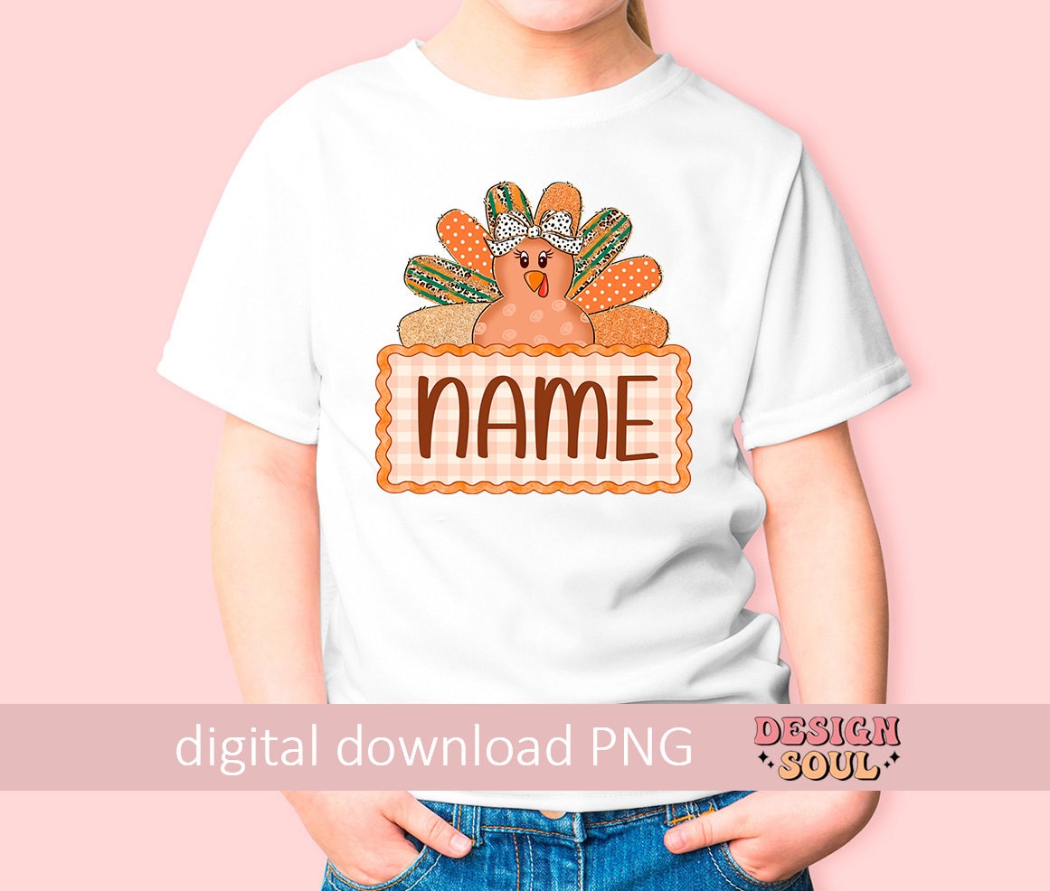 Thankful Custom Name Png, Thanksgiving Kids Png, Turkey Kids Png ...