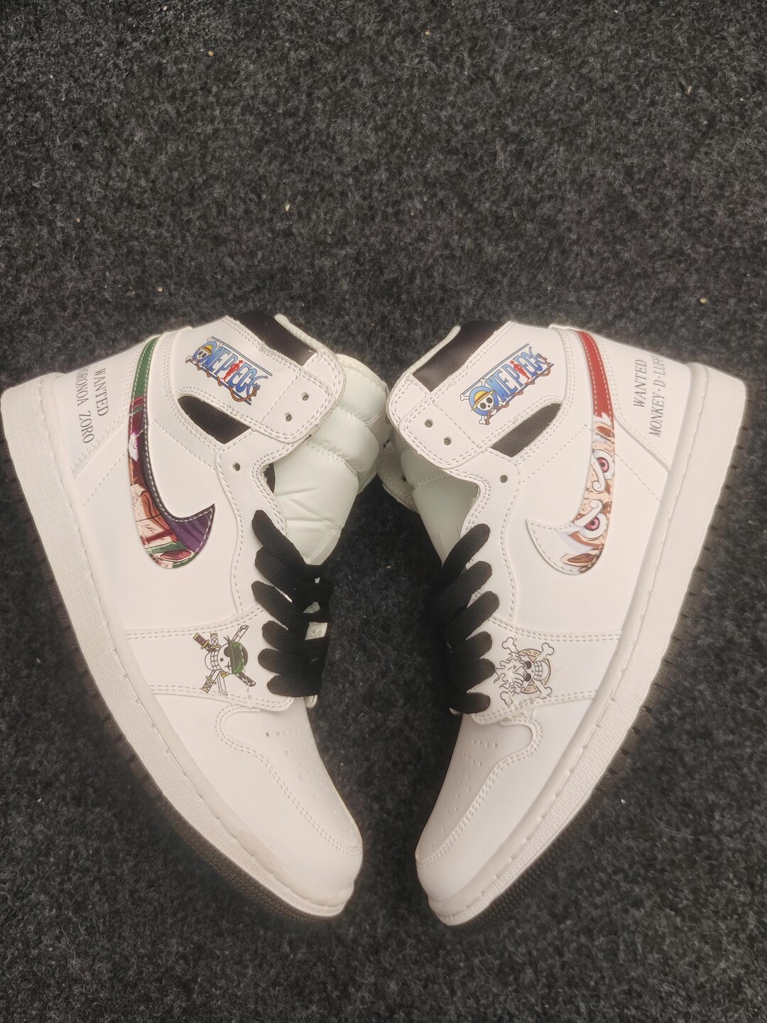 Custom Sneakers: High Top Shoes, White Jordan 1 Style - Etsy