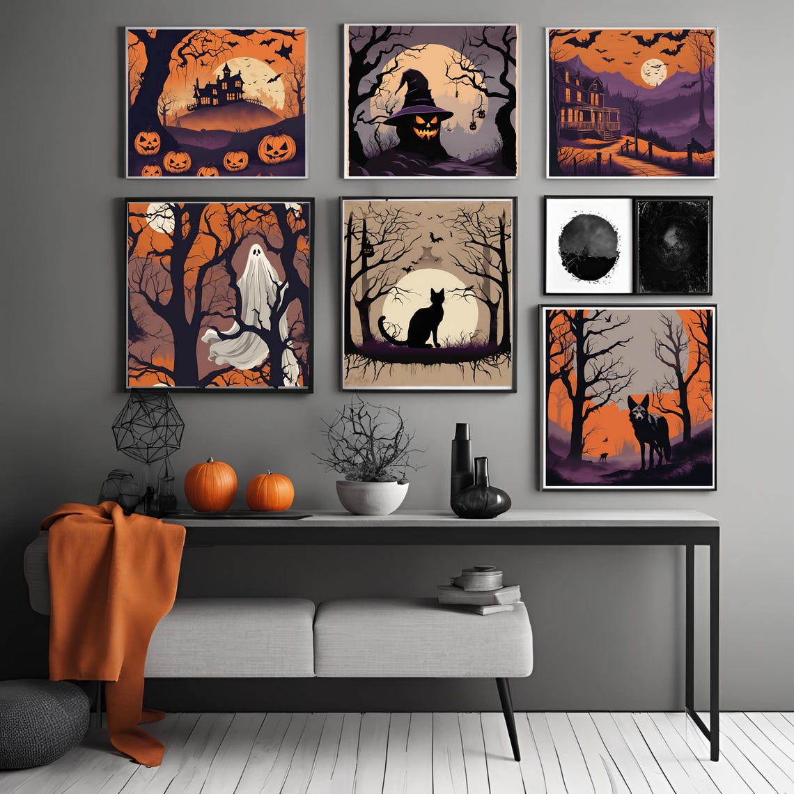 Haunted Scene Printable Art Scary Autumn Night Decor for Spooky Season ...