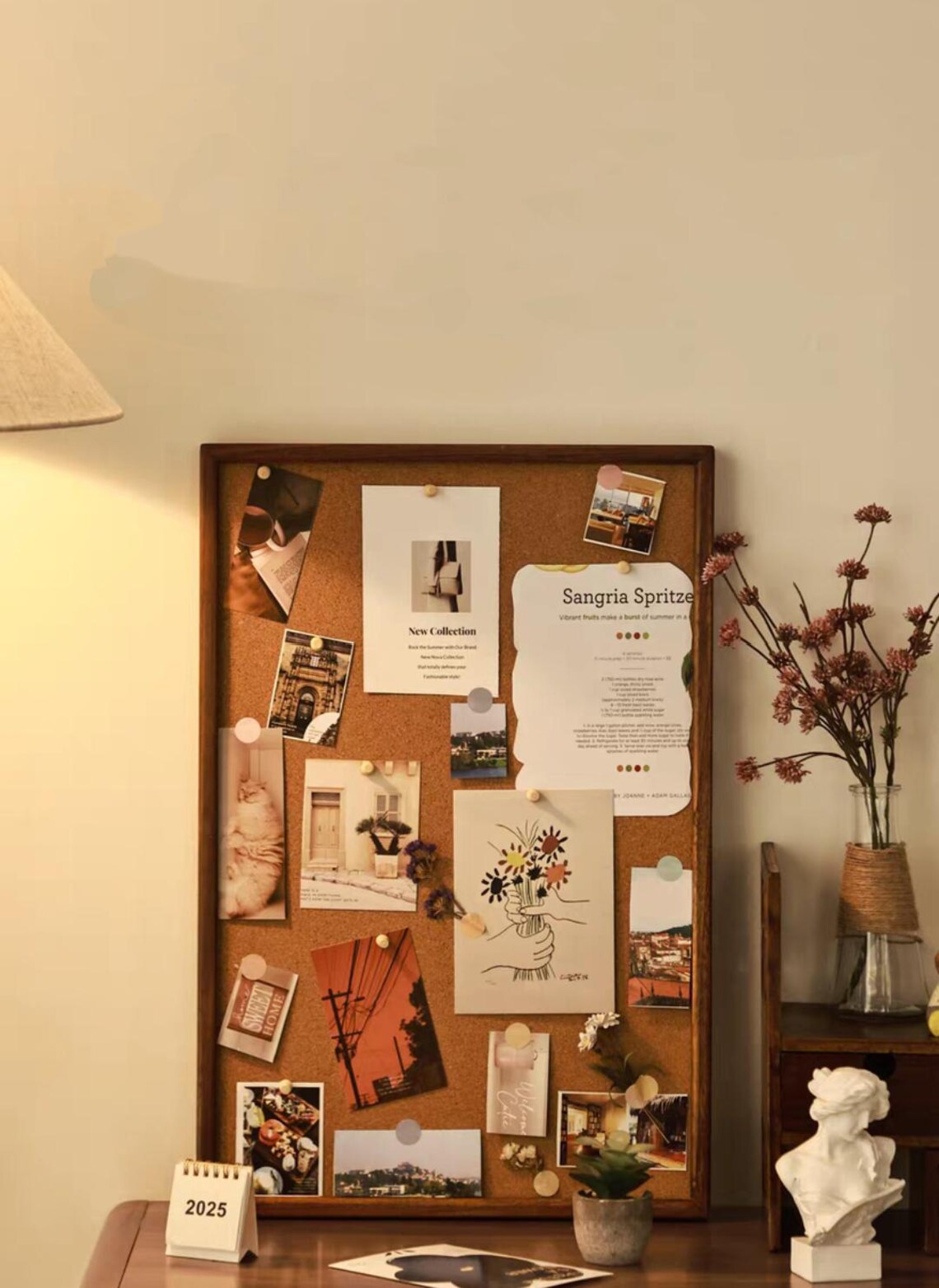 Traditional Chinese Style Bulletin Board – Wooden Frame for Notes ...