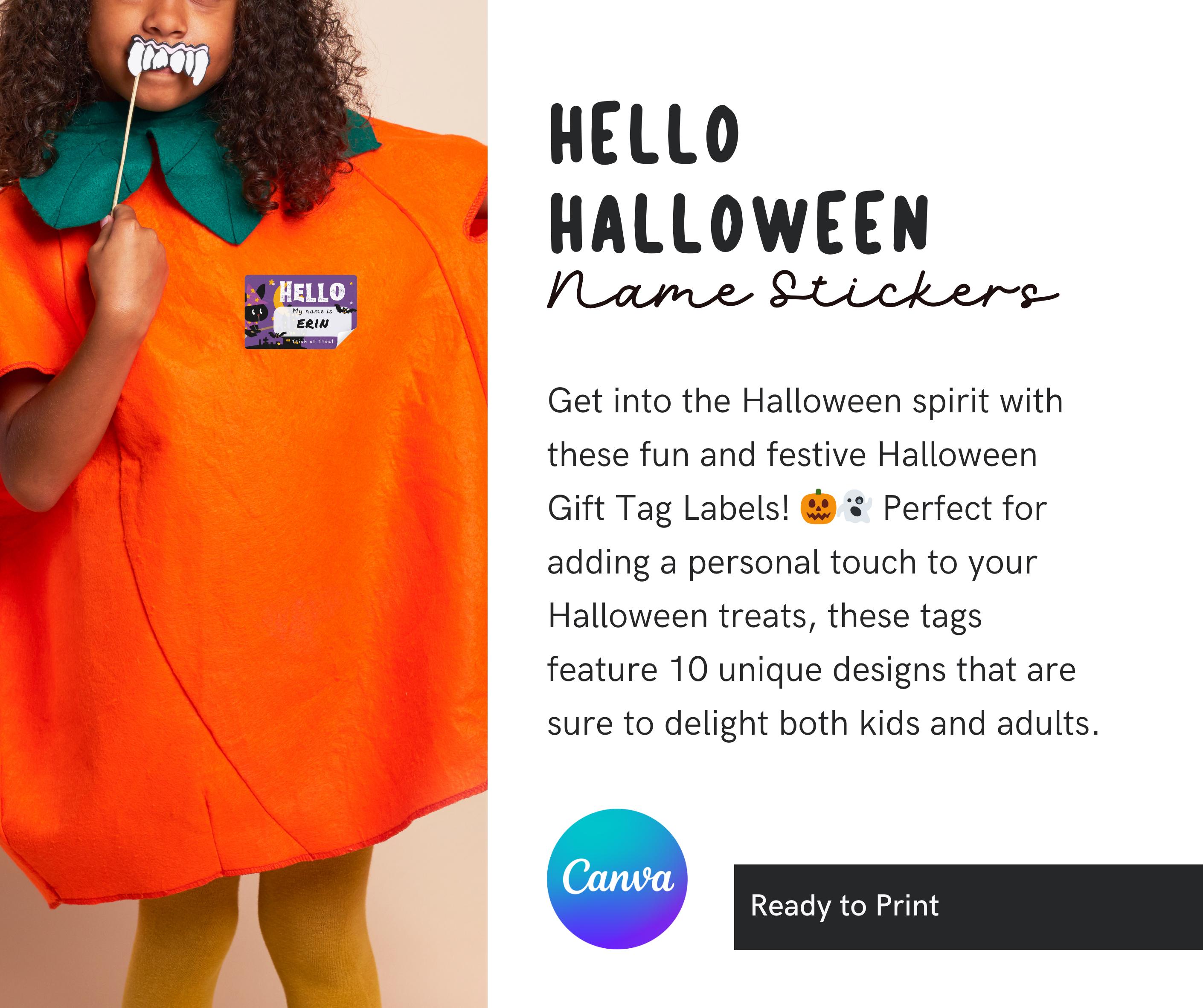 Editable Halloween Name Tags, Custom Trick-or-treat Label, Printable ...