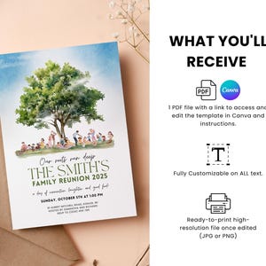 Family Reunion Invitation, Digital Family Gathering Party Invite ...