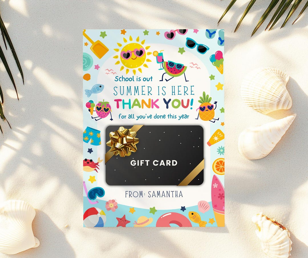 End of Year Teacher Gift Card Holder, School is Out Summer is Here ...