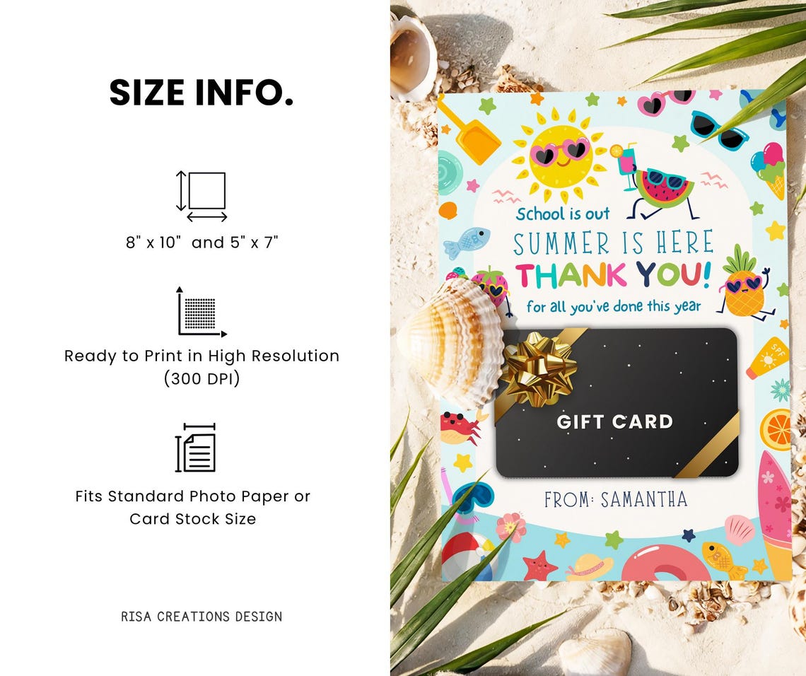 End of Year Teacher Gift Card Holder, School is Out Summer is Here ...
