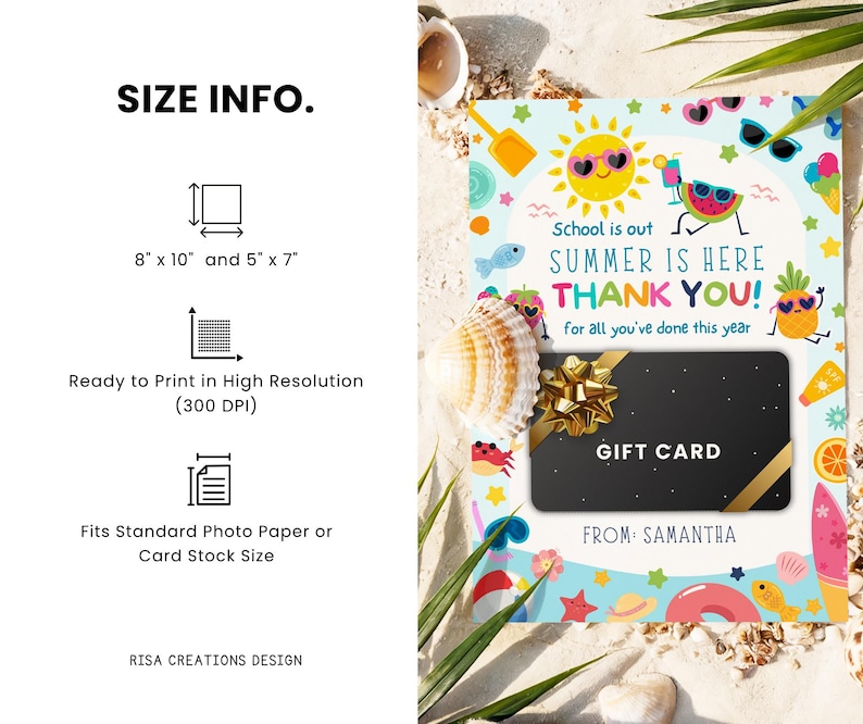 End of Year Teacher Gift Card Holder, School is Out Summer is Here ...