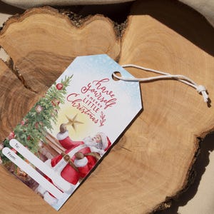 Printable Santa Holiday Tags, Christmas Favor Labels, Editable Gift Tag ...