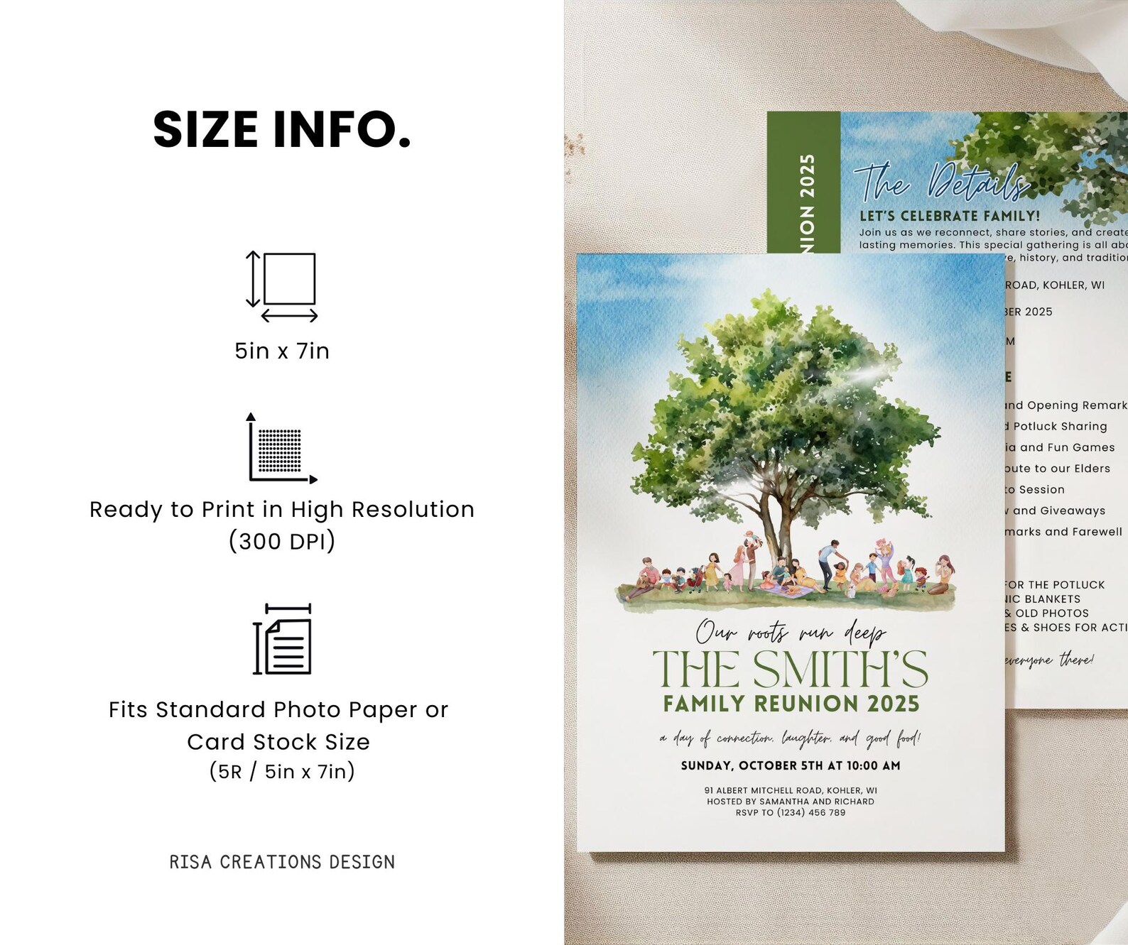 Family Reunion Invitation, Digital Family Gathering Party Invite ...
