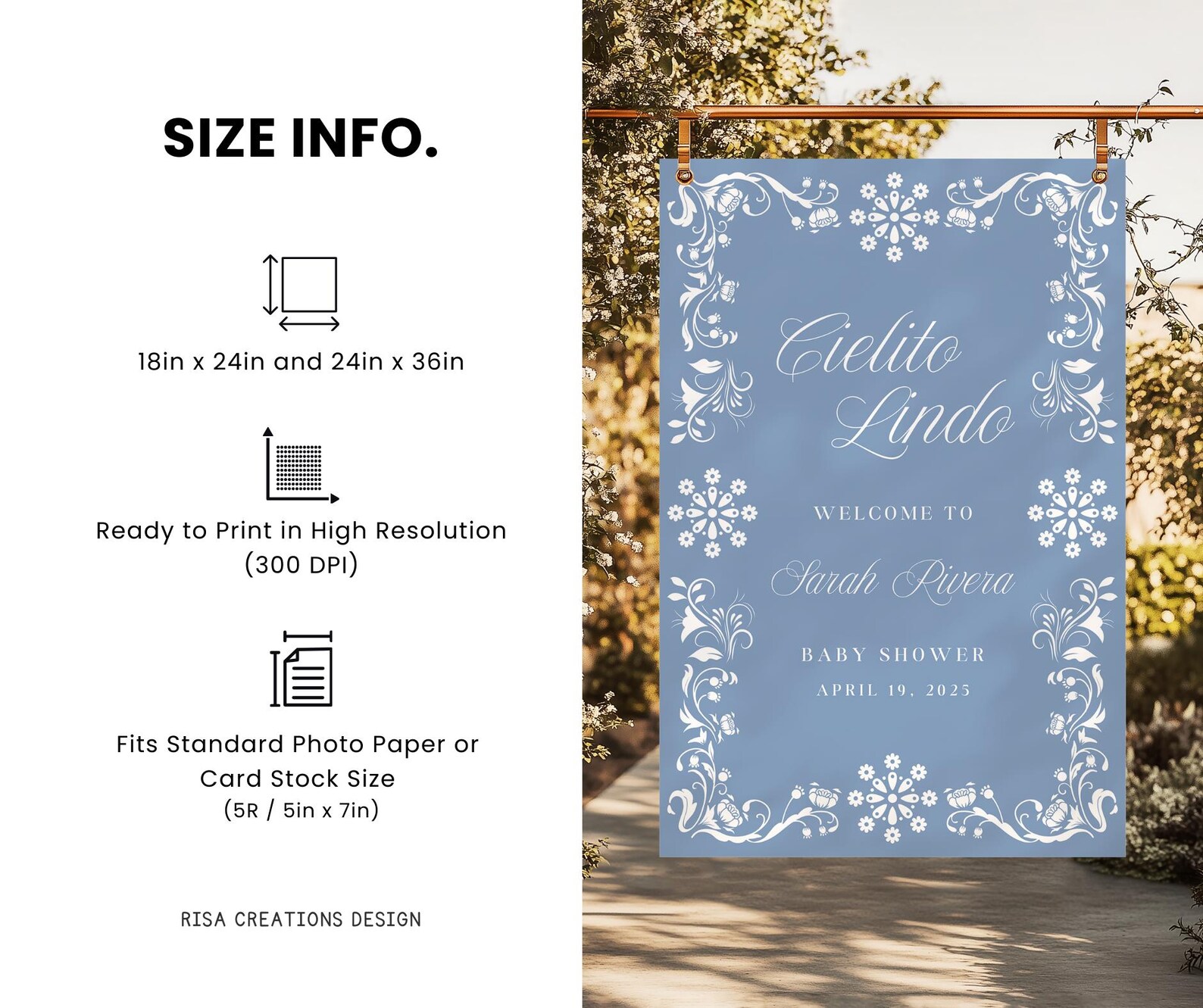 Editable Cielito Lindo Baby Shower Sign, Talavera Baby Shower Sign ...