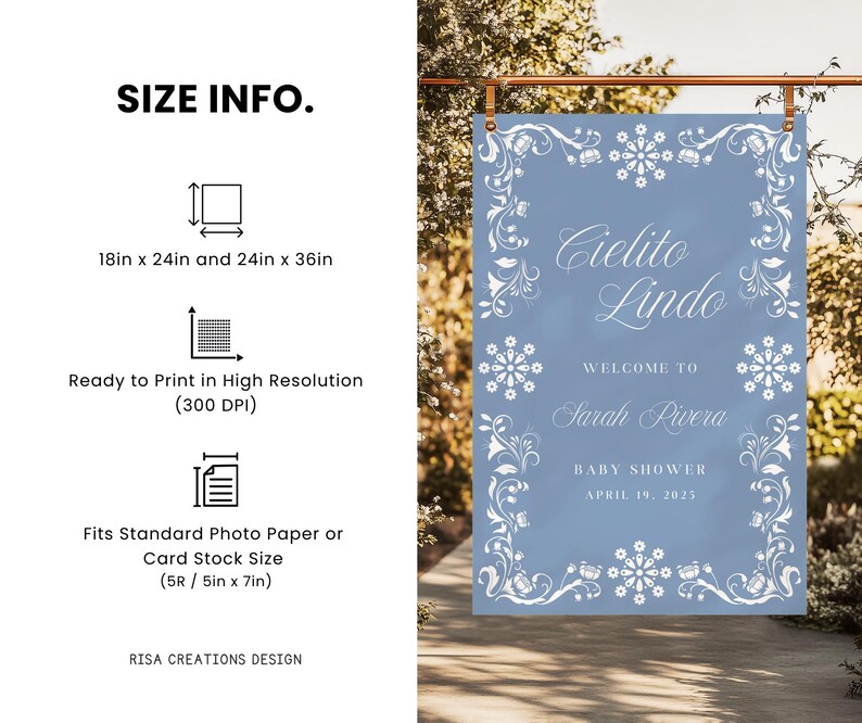 Editable Cielito Lindo Baby Shower Sign, Talavera Baby Shower Welcome ...