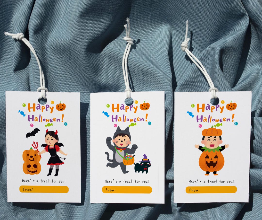 Editable Halloween Gift Tag, Halloween Favor Tag, Trick or Treat Favor ...
