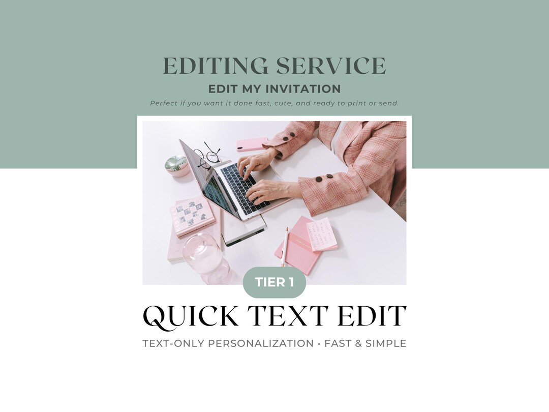 Edit for Me Invitation | Quick Text Edit Add-on | Done for You Canva ...