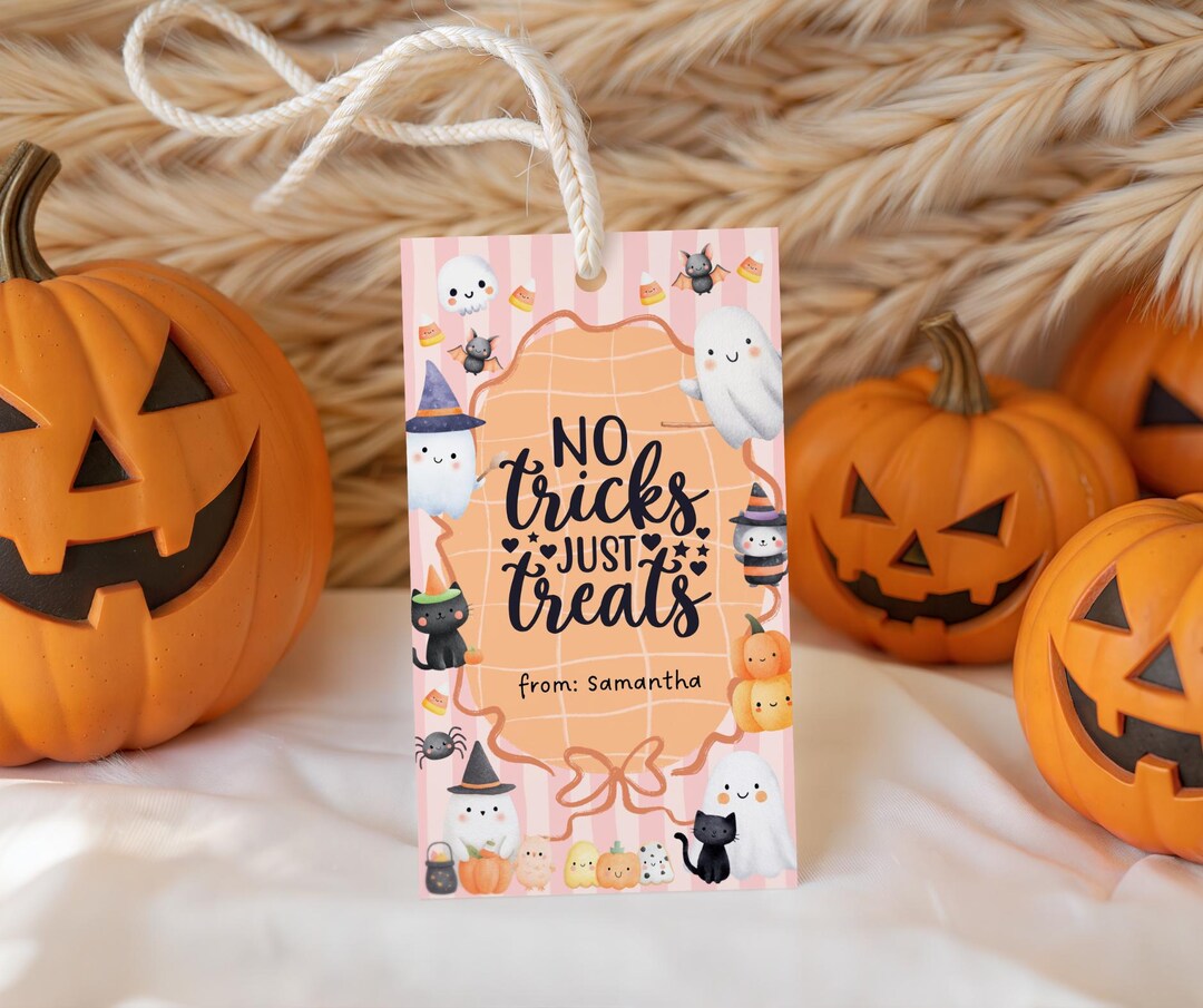 Halloween Favor Tags, Cute Trick or Treat Tags, Boo Basket Tag ...