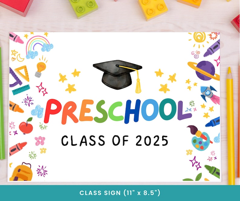 Preschool Graduation Bundle Editable Canva, Invitation Diploma Program ...