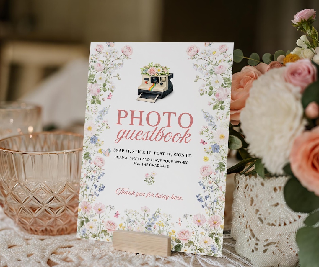 Graduation Photo Guestbook Sign Template, Graduation Party Decor ...