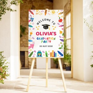 Preschool Graduation Welcome Sign: Crayon Theme Party Decor (editable ...