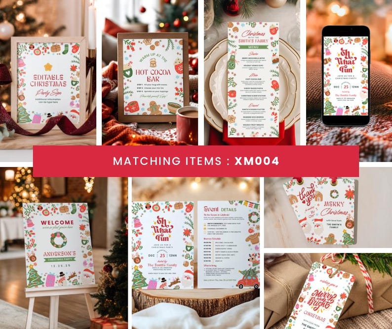 Editable Christmas Invitation, Oh What Fun, Canva Template, Event ...