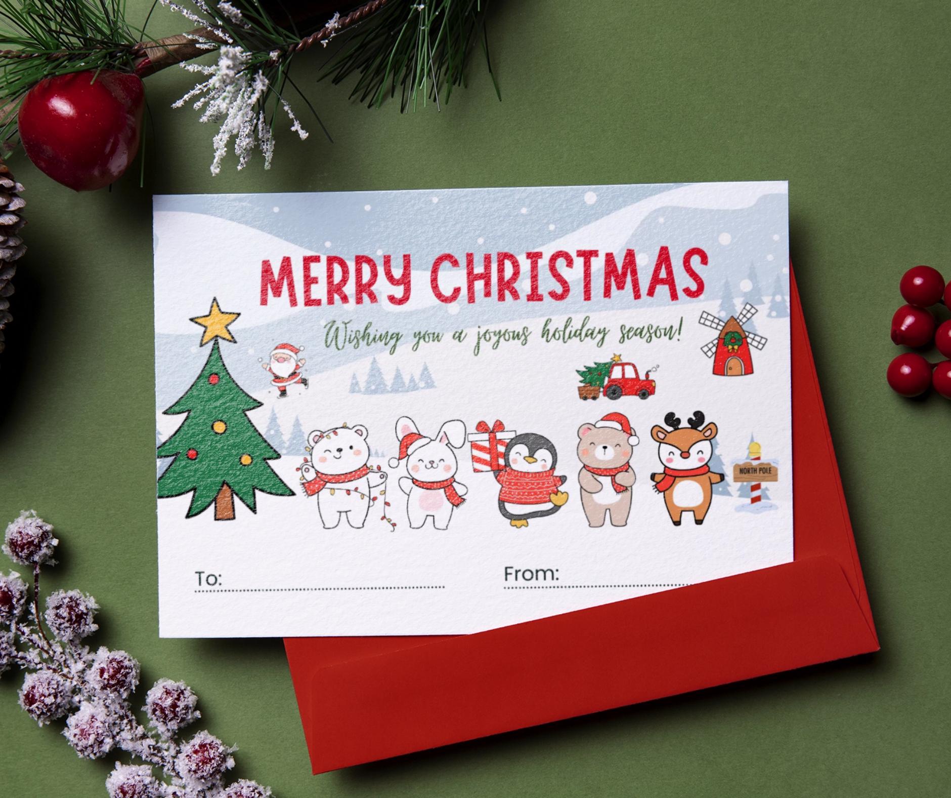 Editable Merry Christmas Gift Tag, Printable Merry Christmas Tag, Cute ...