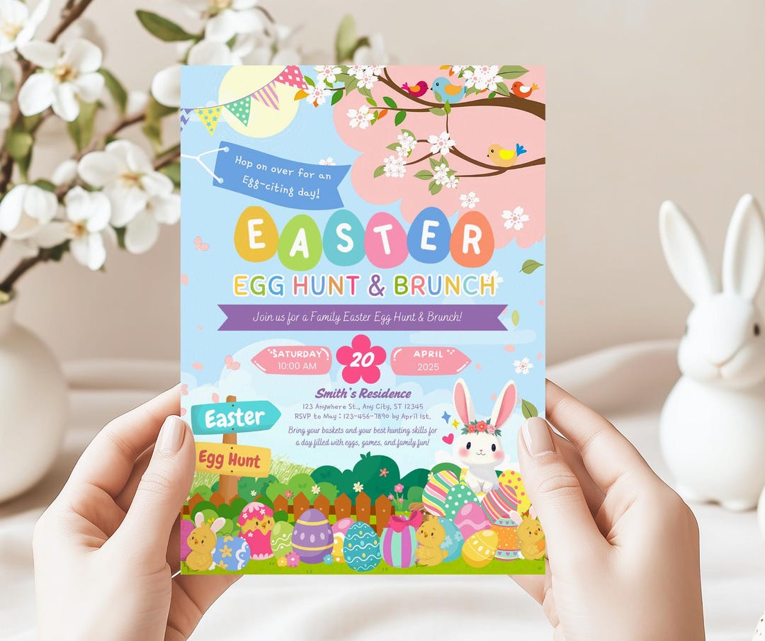 Easter Egg Hunt Invitation, Bunny Invitation, Easter Invitation ...
