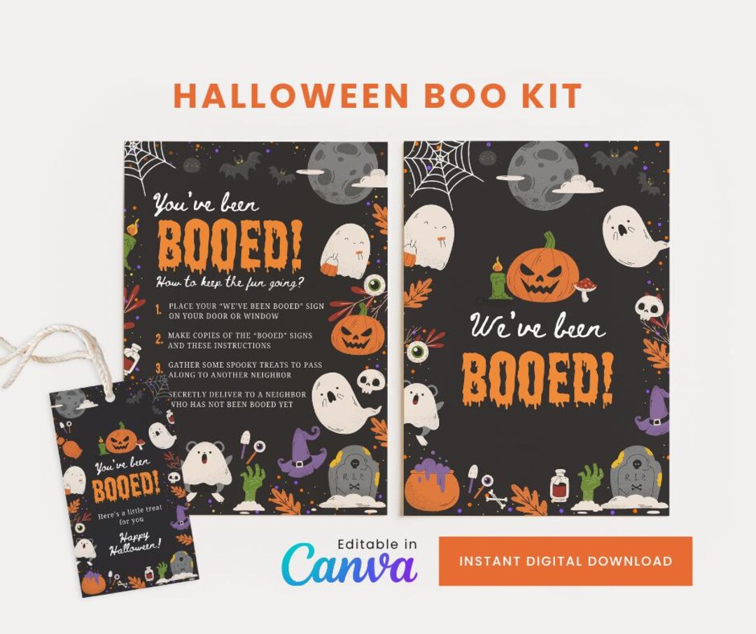 Printable You've Been Booed Kit, We've Been Booed Card, Boo Basket Tag ...