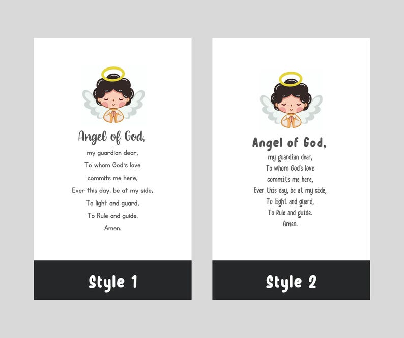 Guardian Angel Prayer Poster Nursery Wall Art for Playroom Decor ...